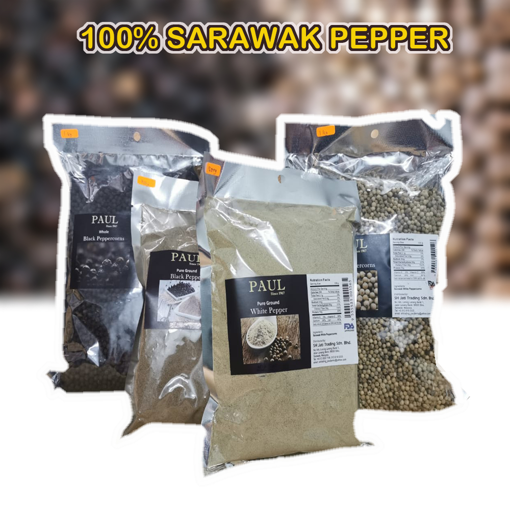 Paul l 100% PURE Sarawak White Peppercorns White Pepper Powder Black ...