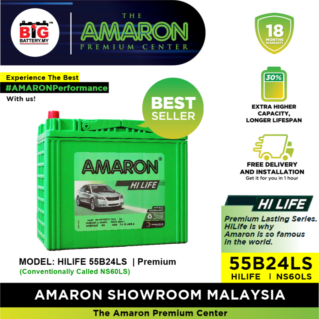 [Professional Replacement] 55B24LS | NS60LS | AMARON HILIFE Series | Waja Savvy | CAR Battery ...