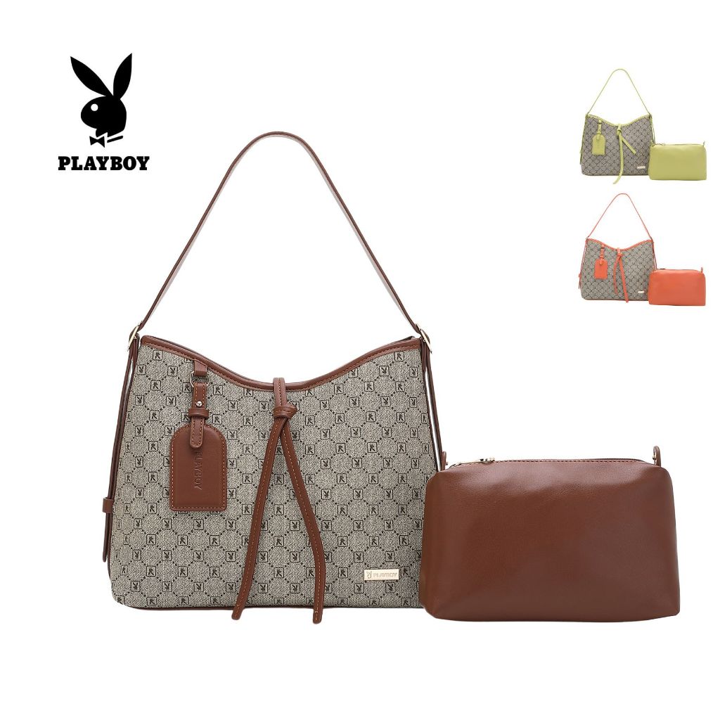 PLAYBOY 2 IN 1 Ladies Monogram Top Handle Bag - Multi Color BZM 3165 ...