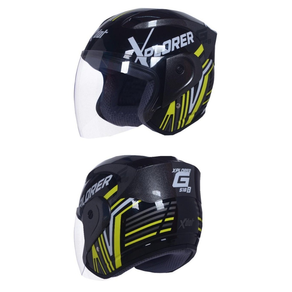 XDOT G518B EXPLORER OPEN FACE HELMET | Shopee Malaysia