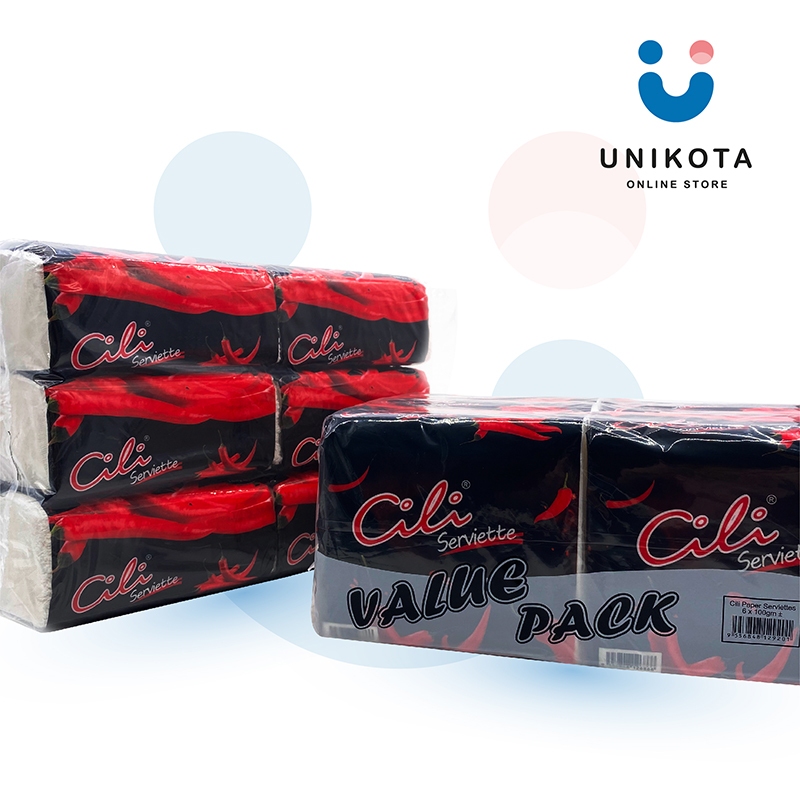 UNIKOTA - CILI Tissue Serviette Paper / Tissue Napkin (100gm x 6PKT ...
