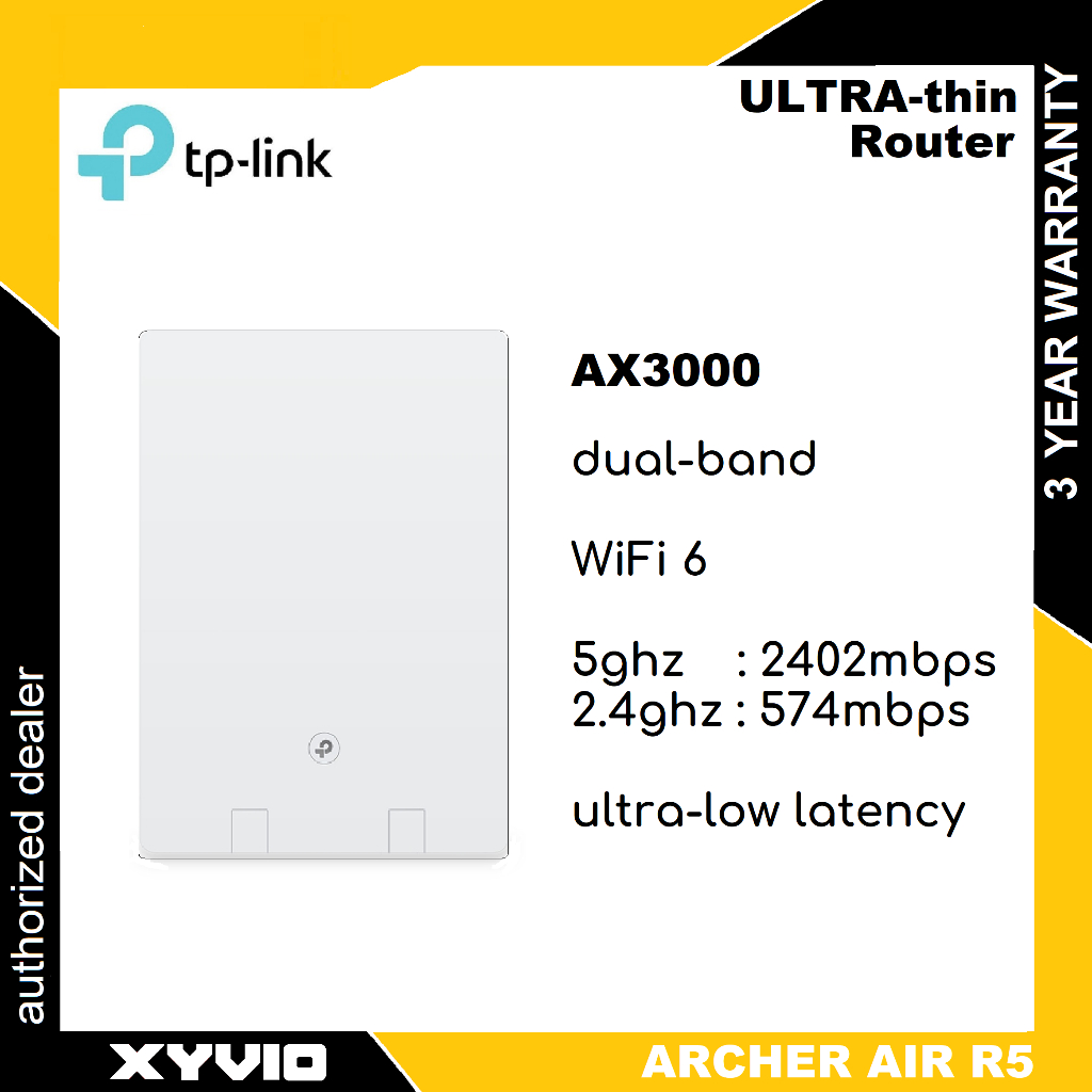 TP-LINK Archer Air R5 AX3000 Dual-Band Wi-Fi 6 Ultra-thin Air Router ...