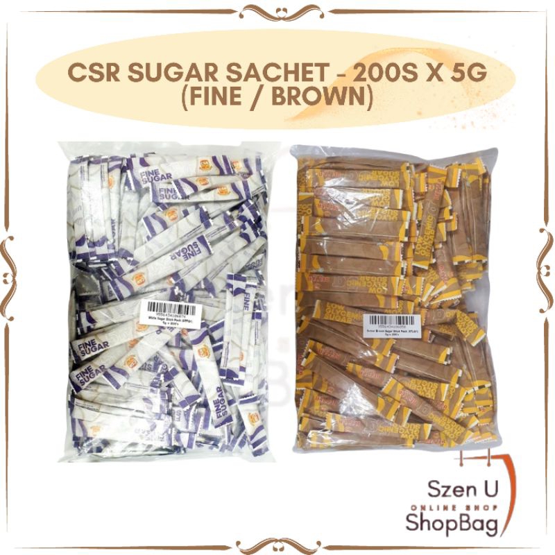 CSR Sugar Sachet Economy Pack -200s x 5g (Brown Sugar / Fine Sugar ...
