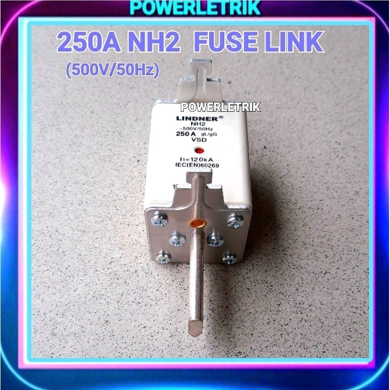 WELL PRESTIGE / LINDNER 250A CENTRED TAG FUSE LINK gG CERAMIC CARTRIDGE ...