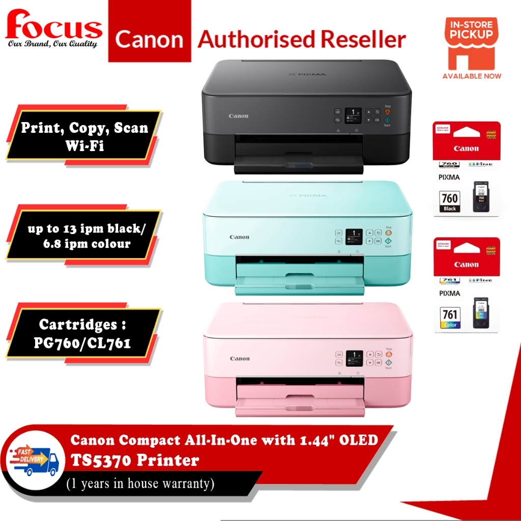 New Canon Pixma Ts5370 Compact Wireless Photo All-In-One With (1.44 ...