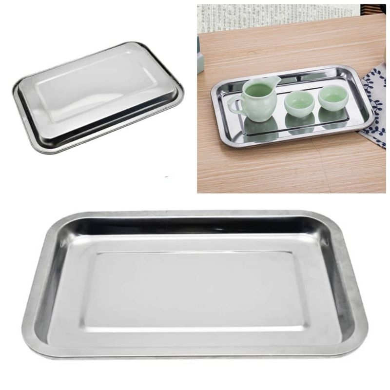 Stainless Steel Rectangle Food Tray /Baking Tray/Serving Tray | Shopee ...