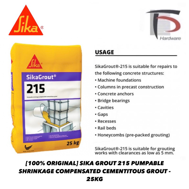 [100% ORIGINAL] SIKA GROUT 215 PUMPABLE SHRINKAGE COMPENSATED ...