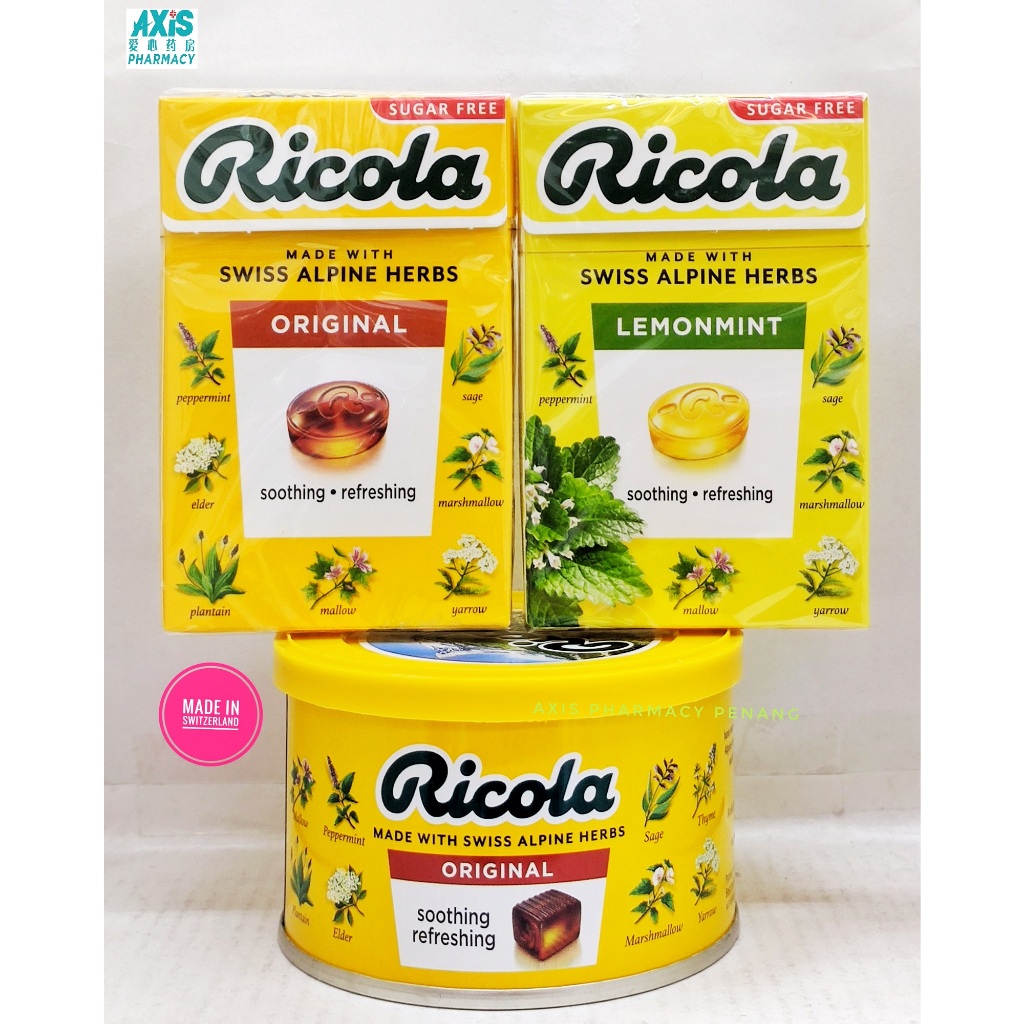 RICOLA MADE WITH SWISS ALPINE HERBS CANDY SUGAR FREE SOOTHING AND REFRESHING LOZENGES | Shopee ...