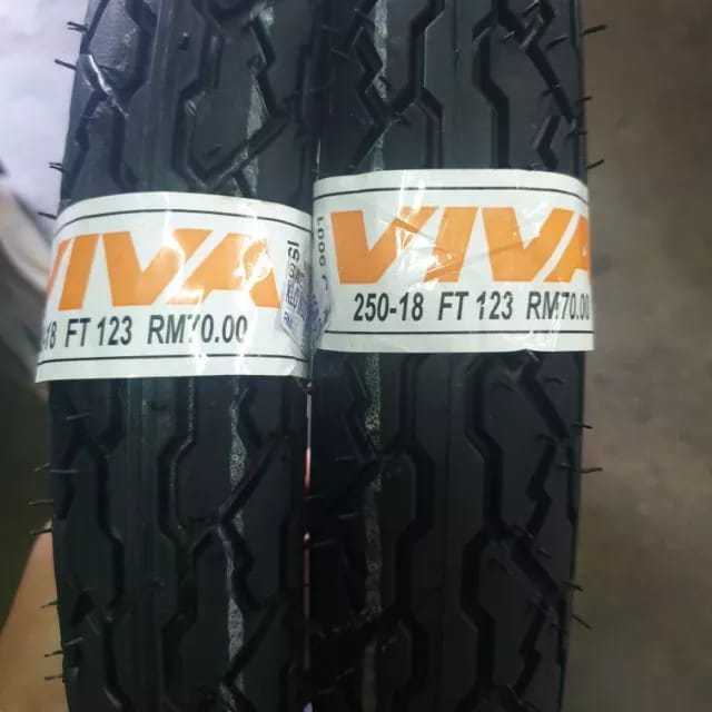 VIVA TYRE TAYAR 18 Tube Type FT123 250-18 Cutting Sotong Made In ...