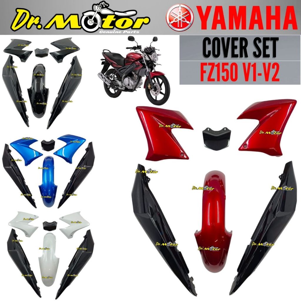 FZ150 V1-V2 FZ 150 Cover Set Coverset Body Caver Complete Black White ...