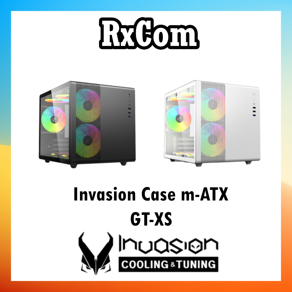 INVASION GT-XS MICRO ATX TEMPERED GLASS CASE WITH 3 ARGB FAN ( BLACK ...
