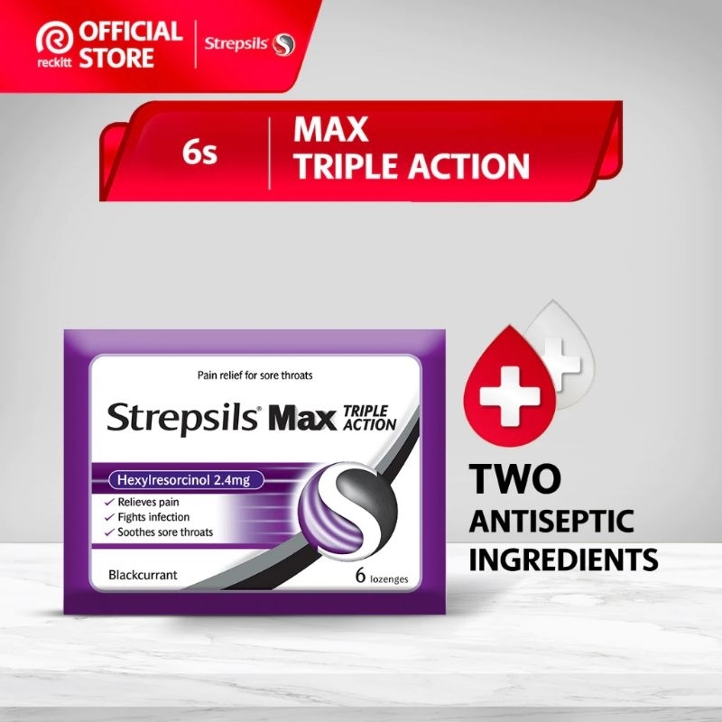 STREPSILS MAX TRIPLE ACTION LOZENGES | Shopee Malaysia