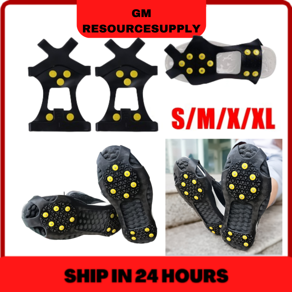 10 Studs Anti-Skid Ice Gripper Spike Winter Climbing Anti-Slip Snow ...