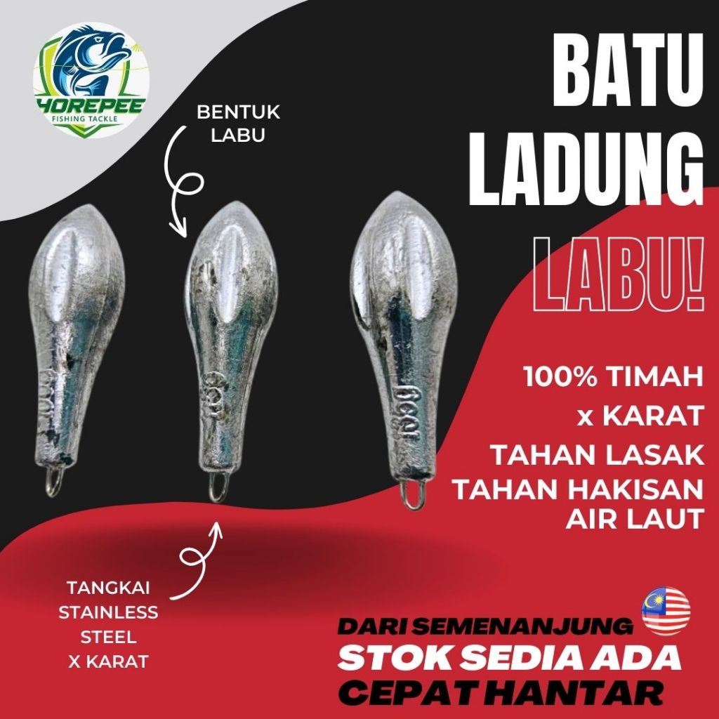 Batu Ladung Labu Surf Cast 💯% Timah Buatan Tangan👍👍👍 | Shopee Malaysia