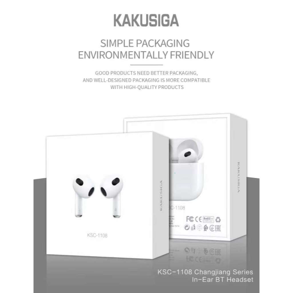 KAKUSIGA KSC-1108 TWS Wireless Bluetooth V5.3 Earbuds Stereo Headset ...