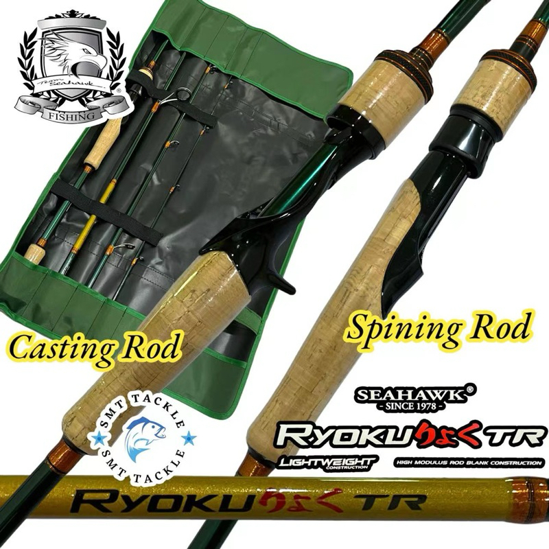 2023 NEW SEAHAWK RYOKU TR TRAVEL ROD 4 PIECE ROD SPINNING BAITCASTING ...