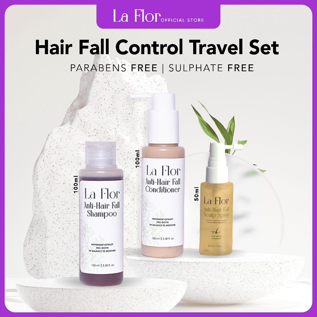 La Flor Anti Hair Fall Anti Hair loss Rambut gugur TRAVEL SIZE BUNDLE ...
