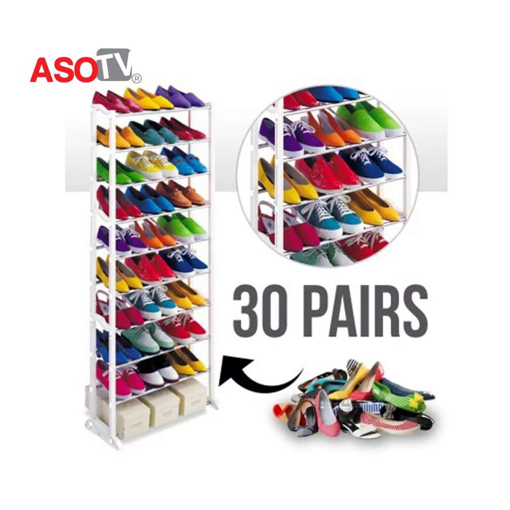 ASOTV® 10 Tier Amazing Shoe Rack Scaft Tudung Storage Rack / Rak Kasut ...