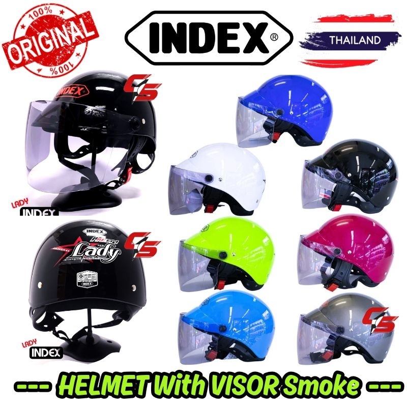 INDEX LADY HELMET with SMOKE VISOR ORIGINAL THAILAND STYLE HALF TOPI ...