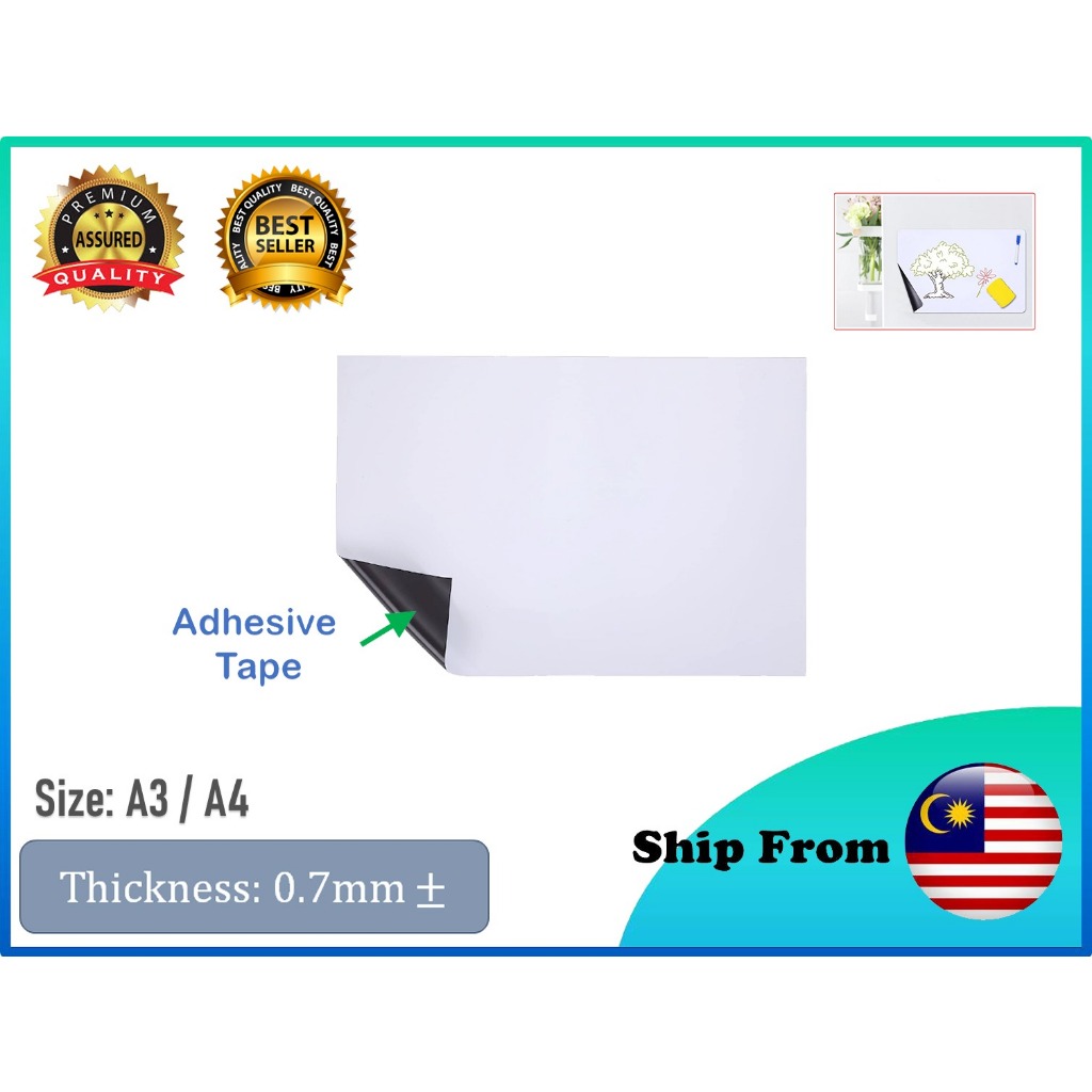 [ READY STOCK ] Magnetic Whiteboard Sticker Wall Sticker With Adhesive ...