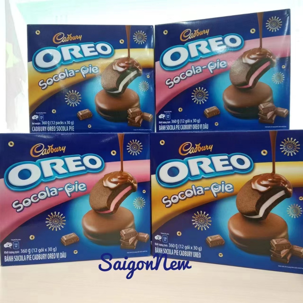 OREO Banh Socola Pie Nhan Deo Marshmallow 360g(2Vi)(OREO Chocolate Pie ...