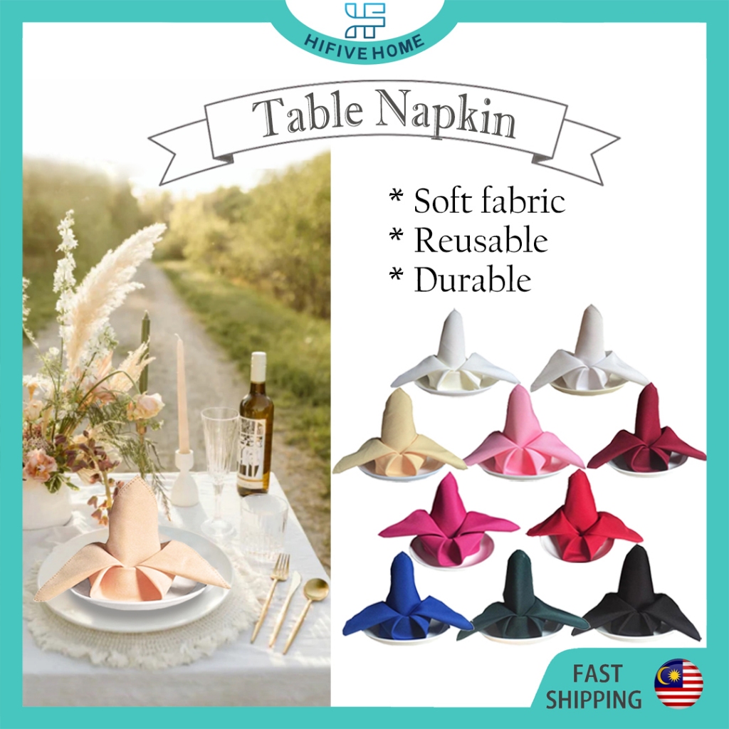 Table Napkin Cloth For Dinner Banquet Wedding Napkin Meja Untuk Meja ...
