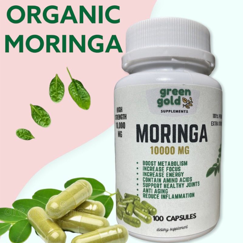ORGANIC Moringa 100 Capsules 10,000MG Pure Highest Strength Good Health ...