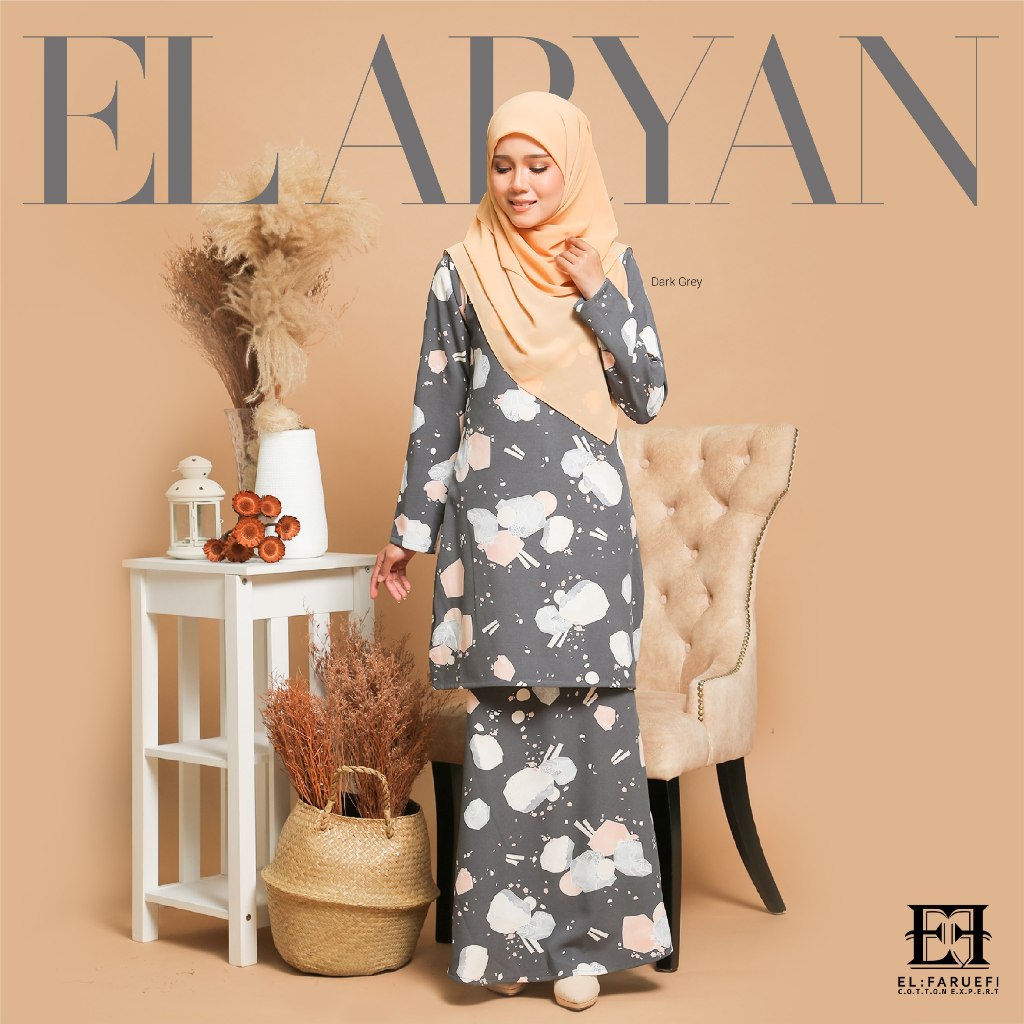 BAJU RAYA EL-ARYAN GREY LIMITED STOK ! | Shopee Malaysia
