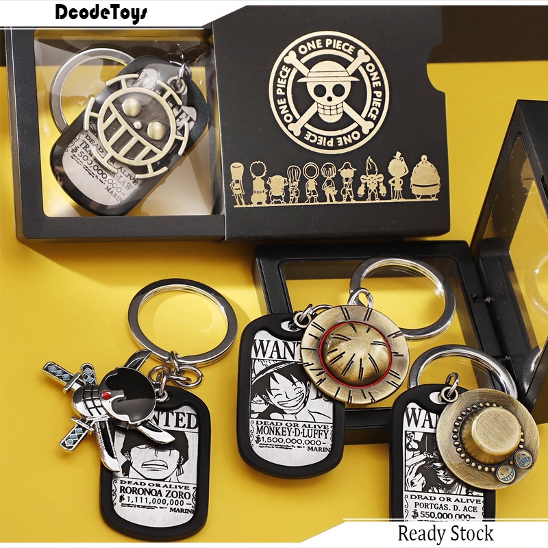 One Piece Keychain bag pendant car key ring LUFFY ACE ZORO LAW SANJI ...