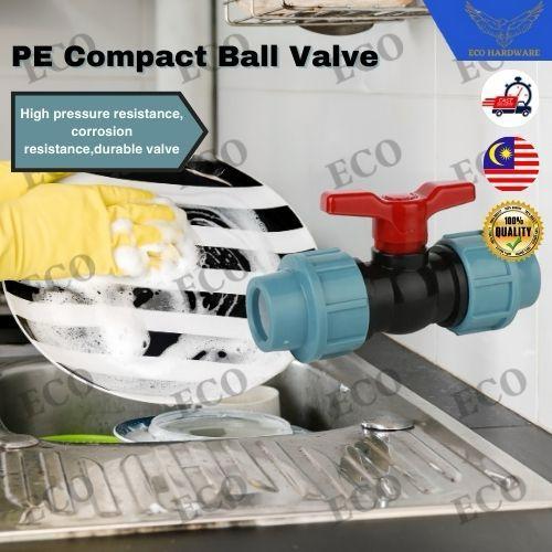 PE/PP Compression Heavy Duty HDPE Compact Ball Valve Poly Ball Valve Stopcock 20mm/25mm/32mm ...