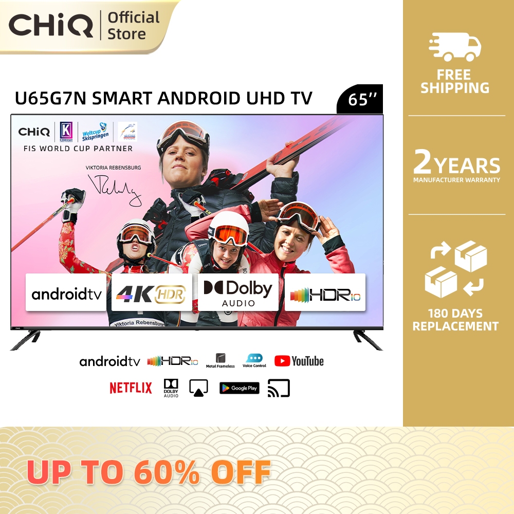 CHiQ TV 4K UHD 65" Full Screen LED Smart TV/Android TV 11/HDR10/Dolby ...