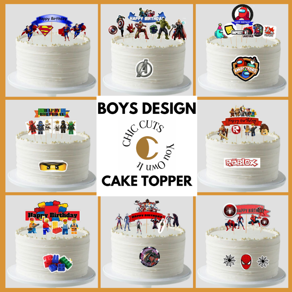 CAKE TOPPER BOY LEGO IRONMAN MINECRAFT Ornaments Party Supply Hiasan ...