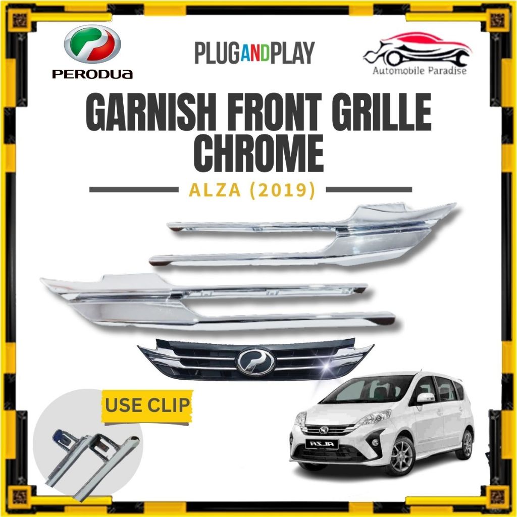 Perodua Alza - Front Bumper Top Grille Moulding Chrome Garnish ( 2018 ...