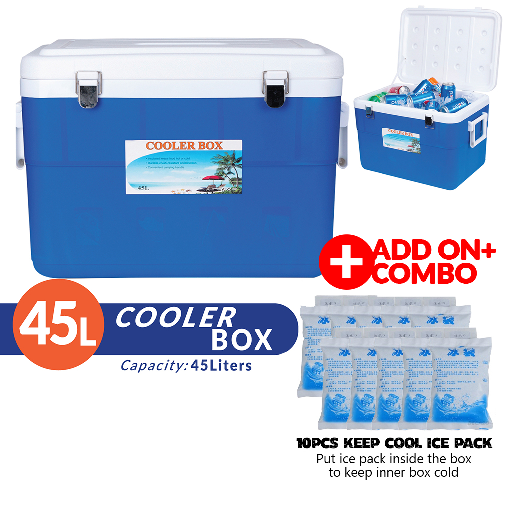 27L 45L Big Cooler Ice Box Heavy Duty Storage Portable Cold Box Icebox ...