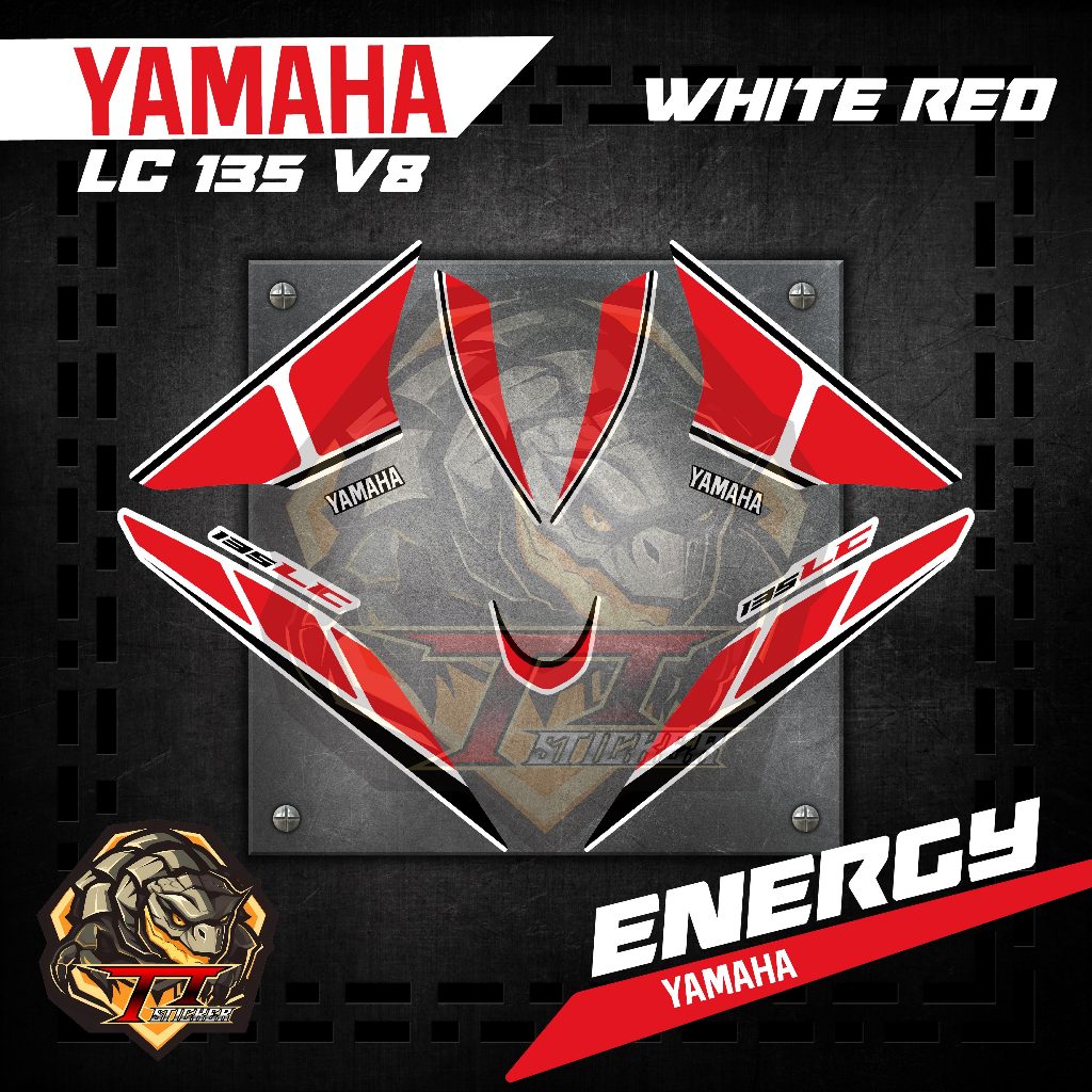 STICKER STRIPE MOTOR YAMAHA LC135 V8 FI 1991 ENERGY INDUCTION ( 197 ...