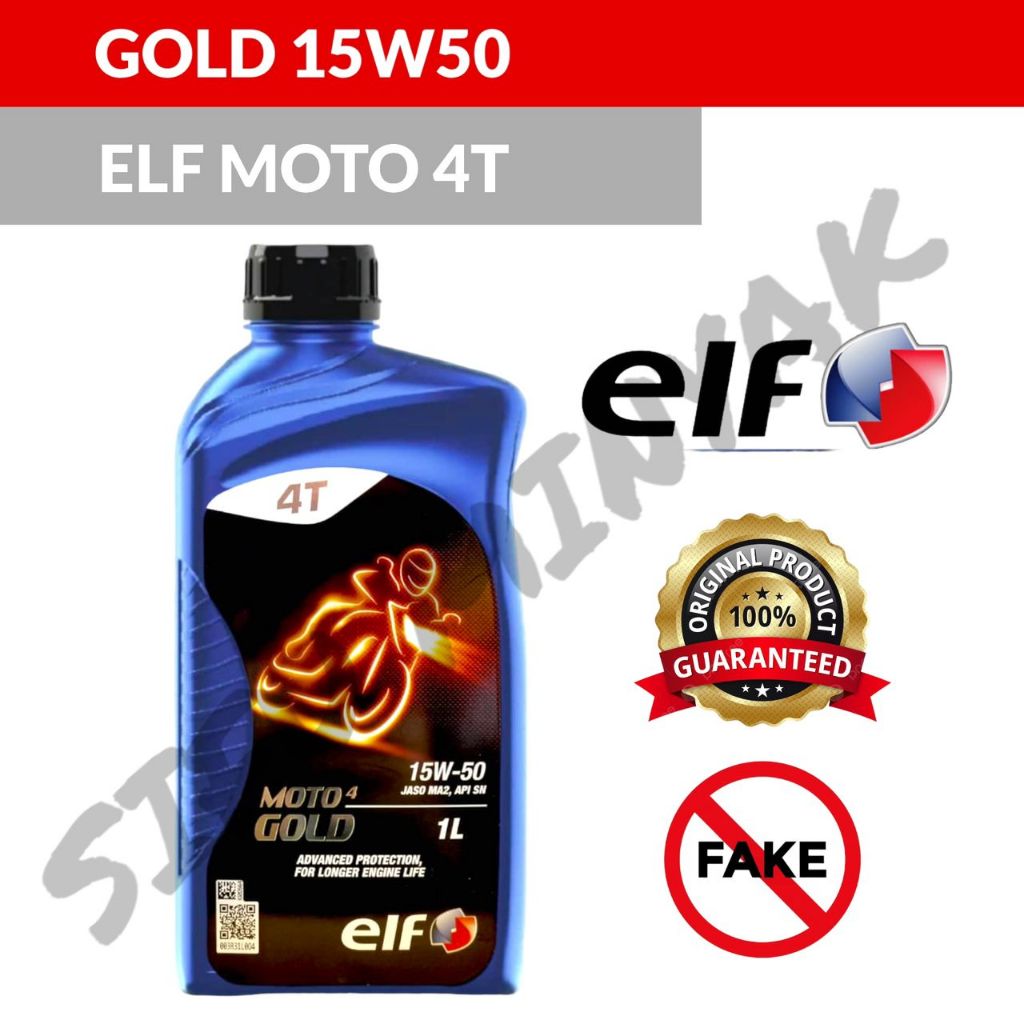 ORIGINAL ELF MOTO 4T GOLD 15W50 ENGINE OIL MOTORCYCLE MINYAK HITAM ...