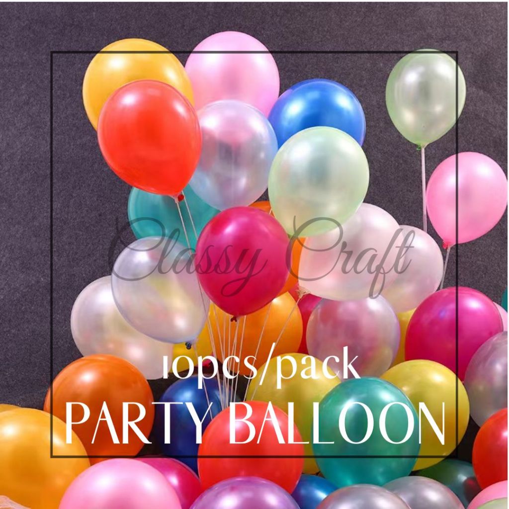 12 inch PARTY BALLOON WITH COLORFUL COLOR 10pcs | Shopee Malaysia