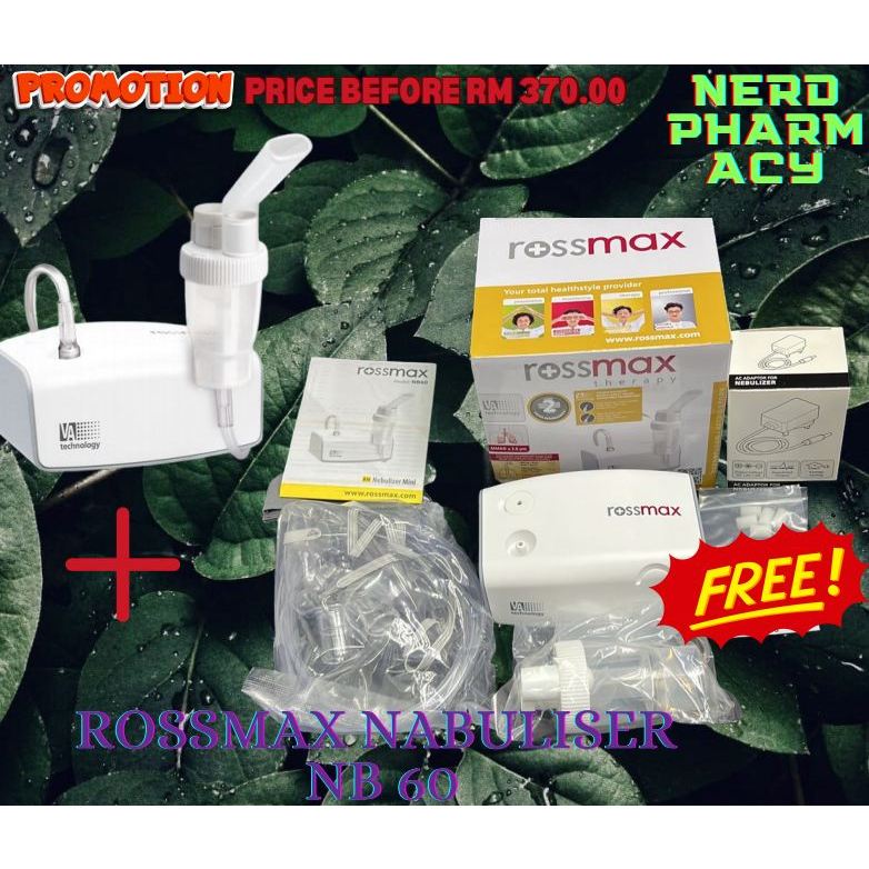 (FREE Additional Accessory) ROSSMAX COMPACT NEBULIZER /NEBULISER NB60 ...