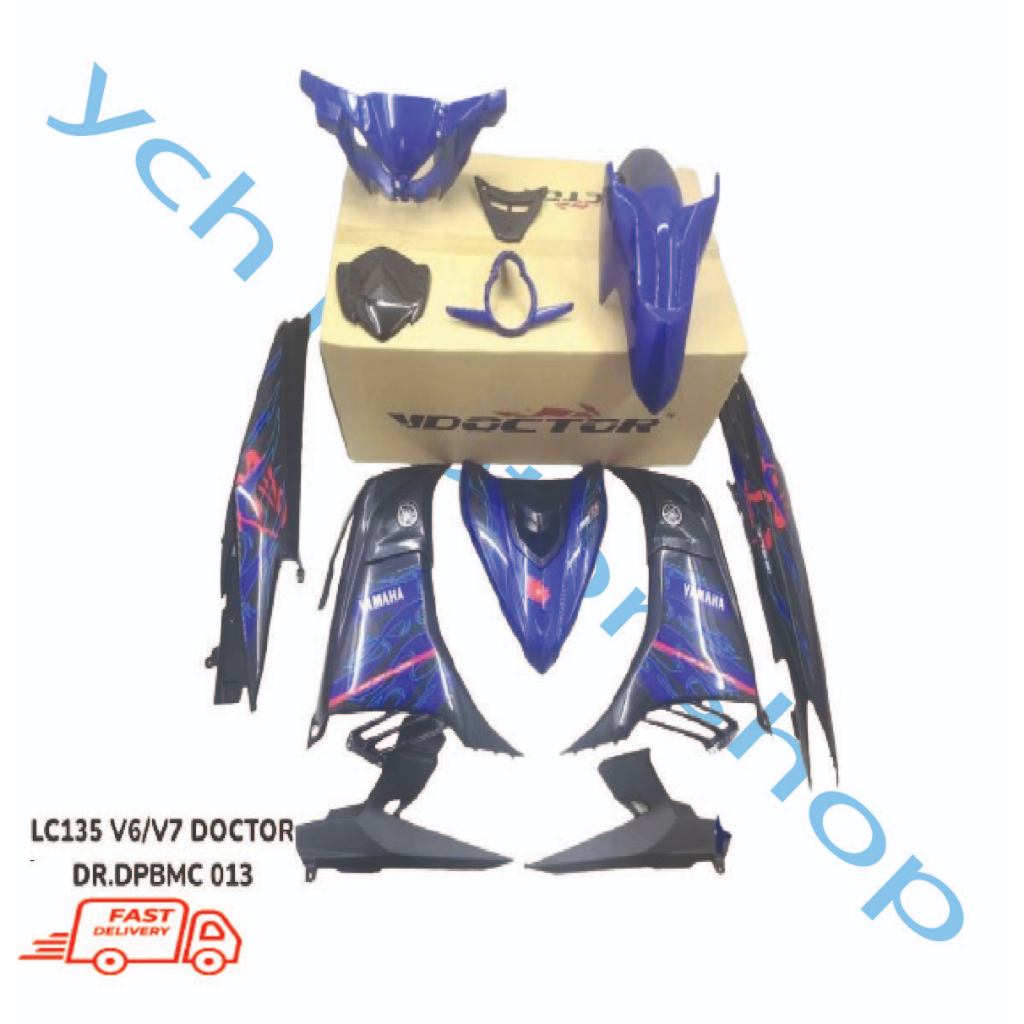 YAMAHA LC135 LC 135 135LC 135 LC V4 V5 V6 V7 BIRU ROBOT BODY COVER SET ...