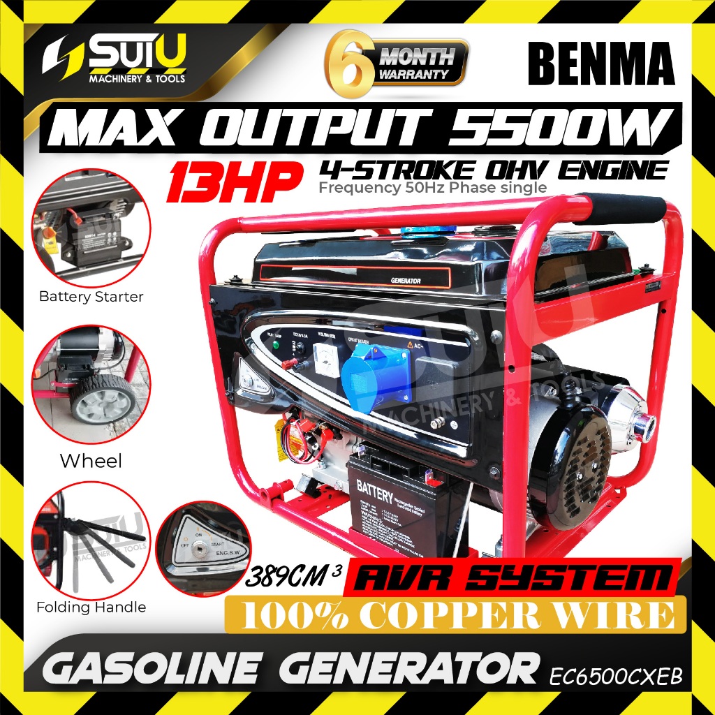 【100% ORIGINAL】BENMA EC6500CXEB 13HP Gasoline Generator / Penjana 5500W ...