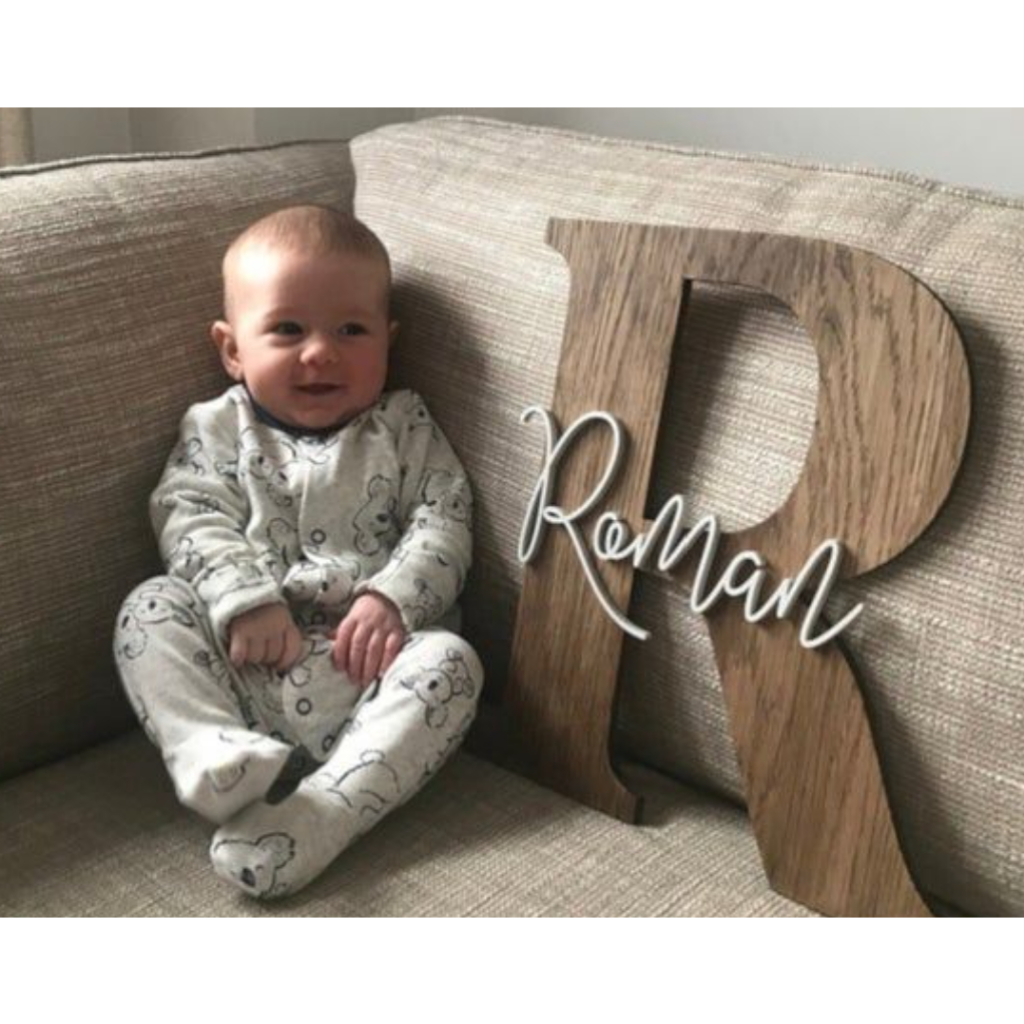 Baby Wooden Letters Rustic Decor Nursery Name Sign Boho Wall Art Baby ...