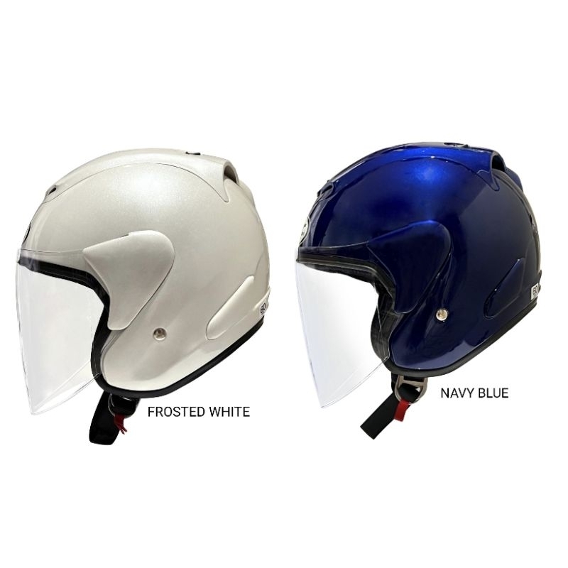 NEW COLOUR HELMET ARC RITZ FROSTED WHITE / NAVY BLUE | Shopee Malaysia