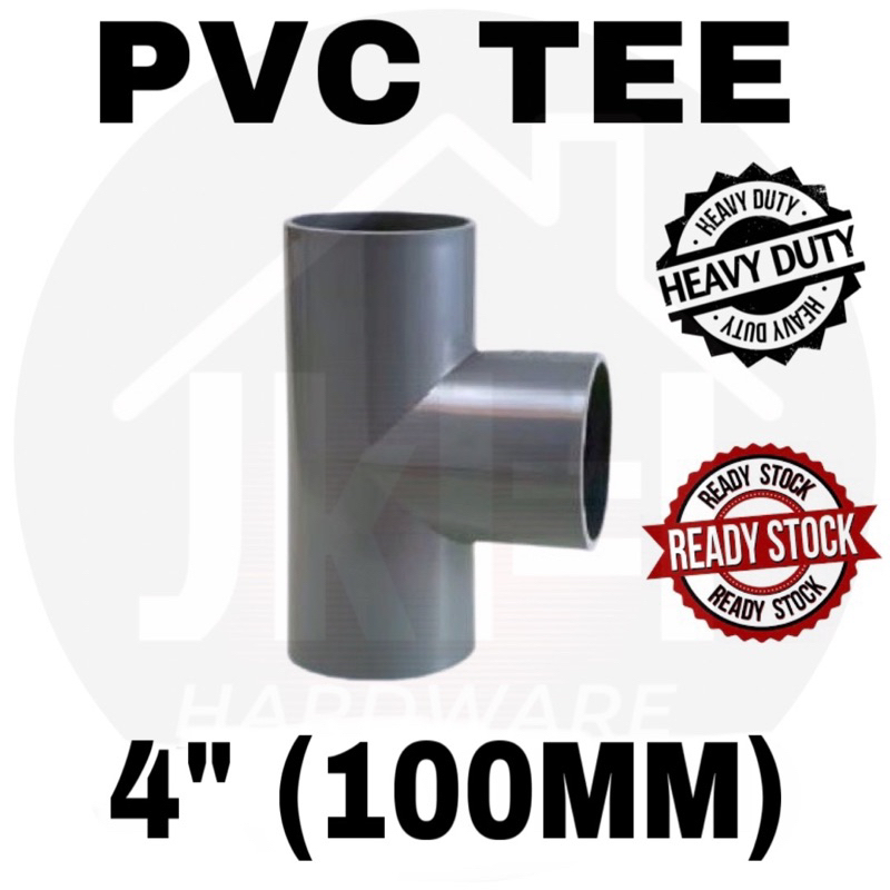 (HEAVY DUTY) 4" (100MM) PVC TEE WATER PIPE TEE 4" PVC TEE | Shopee Malaysia