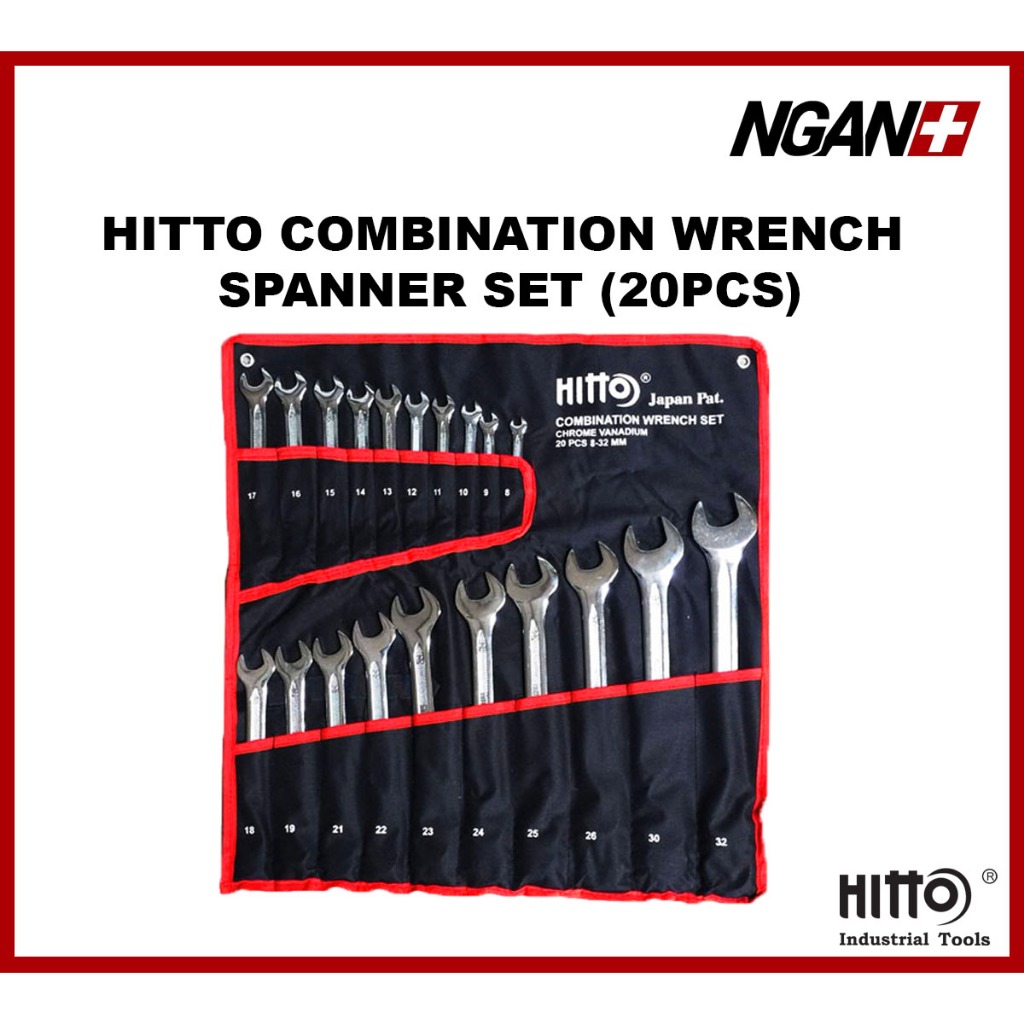 Hitto Spanner Spanar Combination Set Wrench Car Repair Tools 8-32mm 20 ...