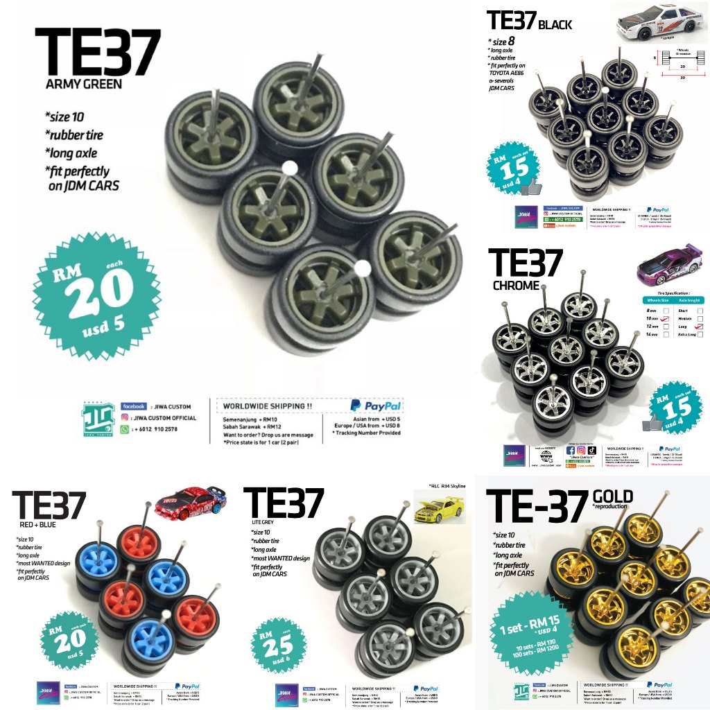 TE37 Wheels | Hotwheels Tyre Real Riders Tayar Getah RAYS CE28 Enkei ...