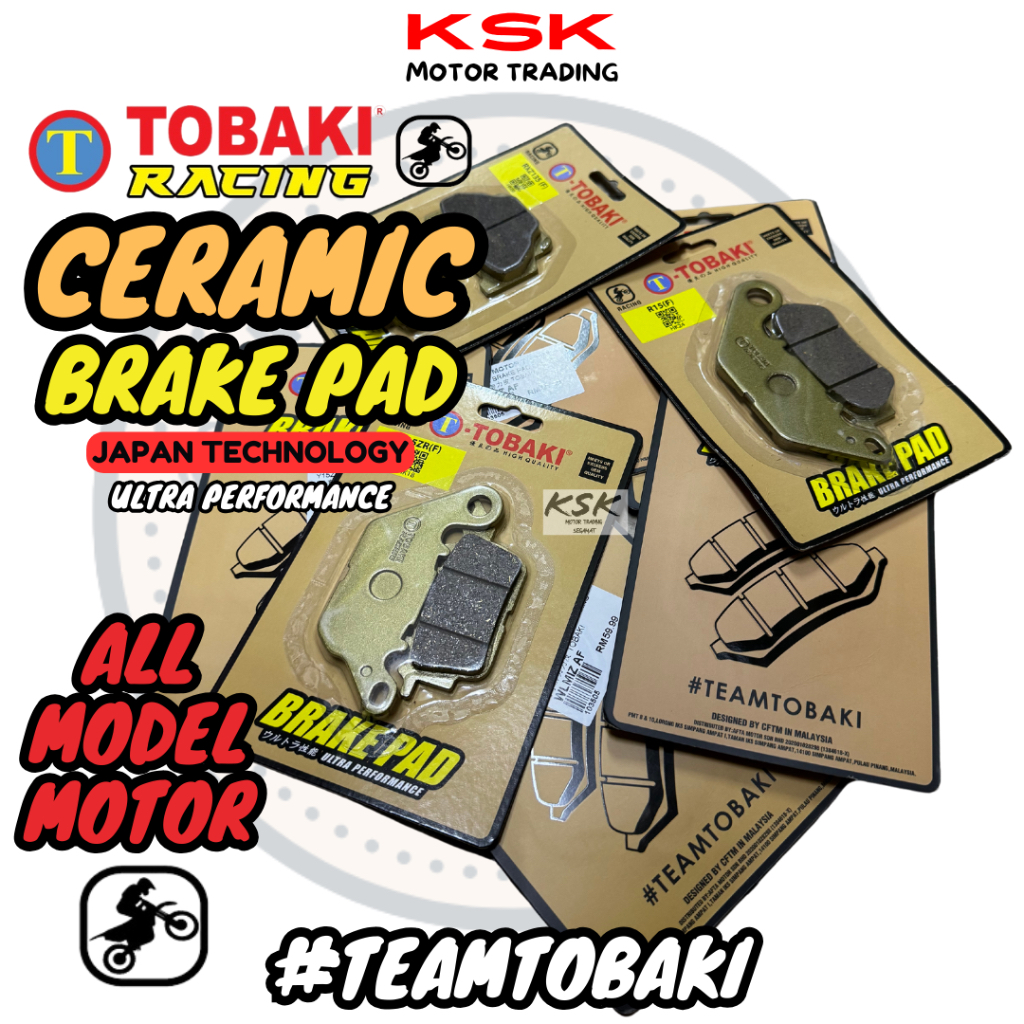 TOBAKI DISC BRAKE PAD BREK SHOE MOTOR FRONT & REAR LC135 Y125 Y15 Y16 ...