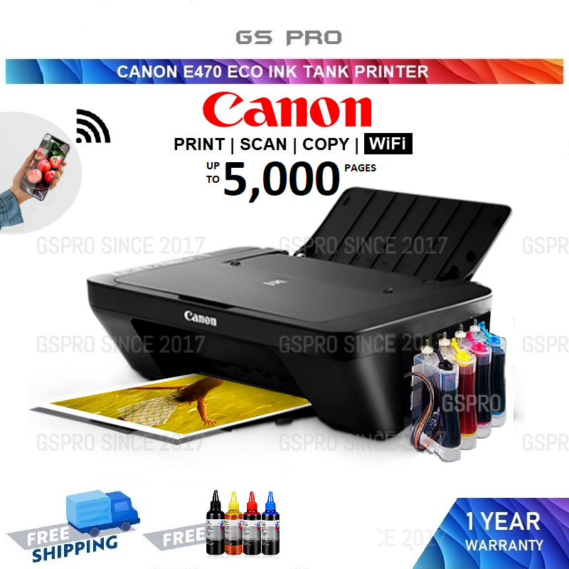 [GSPRO] CANON PIXMA E470 / E410 ECO INK TANK PRINTER CISS (Print,Scan ...