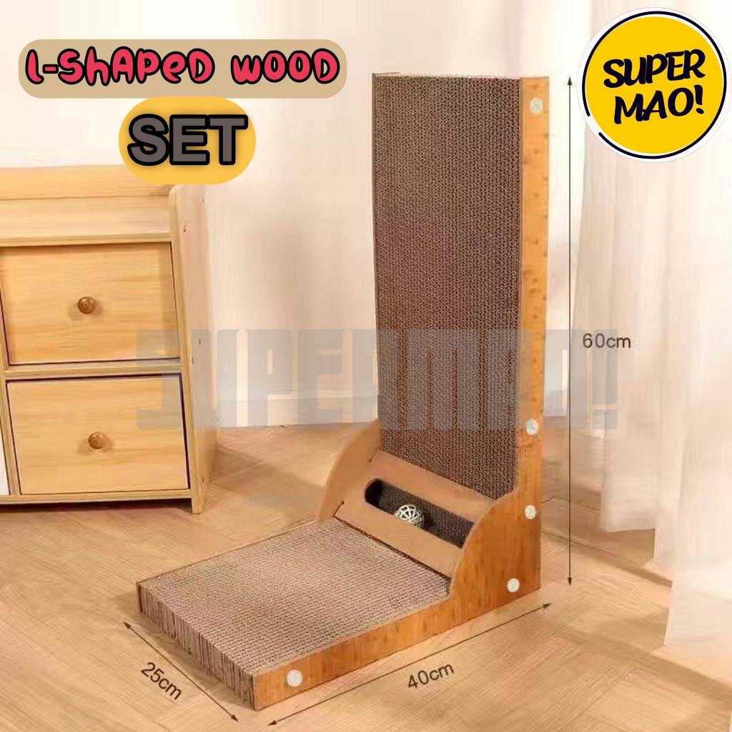[FAST SHIPPING] REUSABLE LARGE SIZE L-SHAPED CAT SCRATCHER BOARD CAT ...
