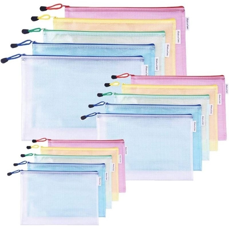 A4 Zipper Mesh Bag / Waterproof File Document Bag / A4 Transparent File ...