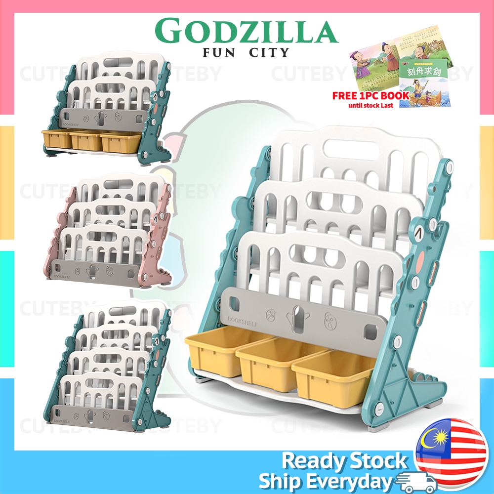 3/4 Layers CROCODILE BOOK RACK Modern Kids Children's Bookshelf Toys ...